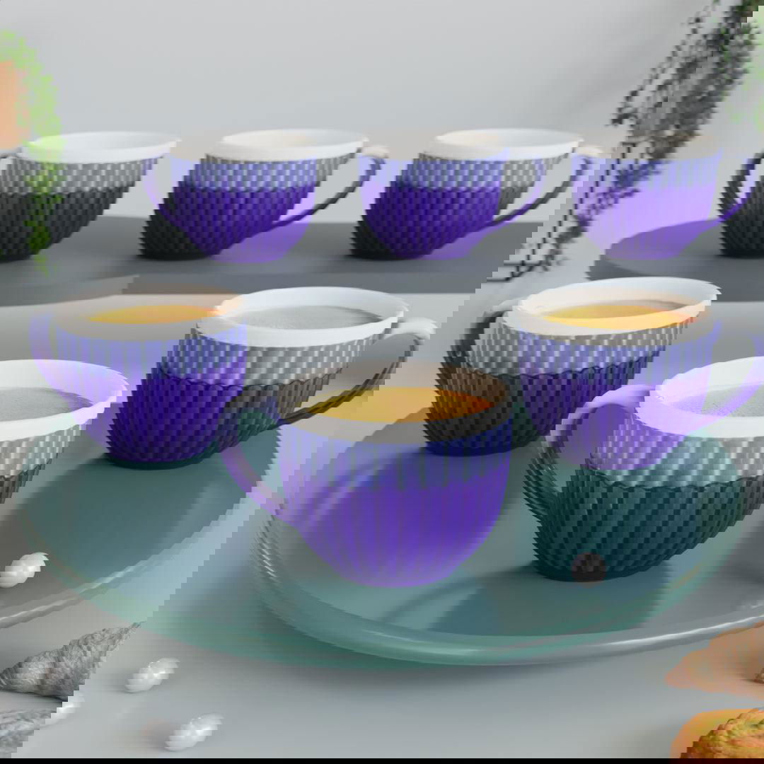 Dual Tone Glam Blue Tea Cups (Set of 6) – The Earth Store