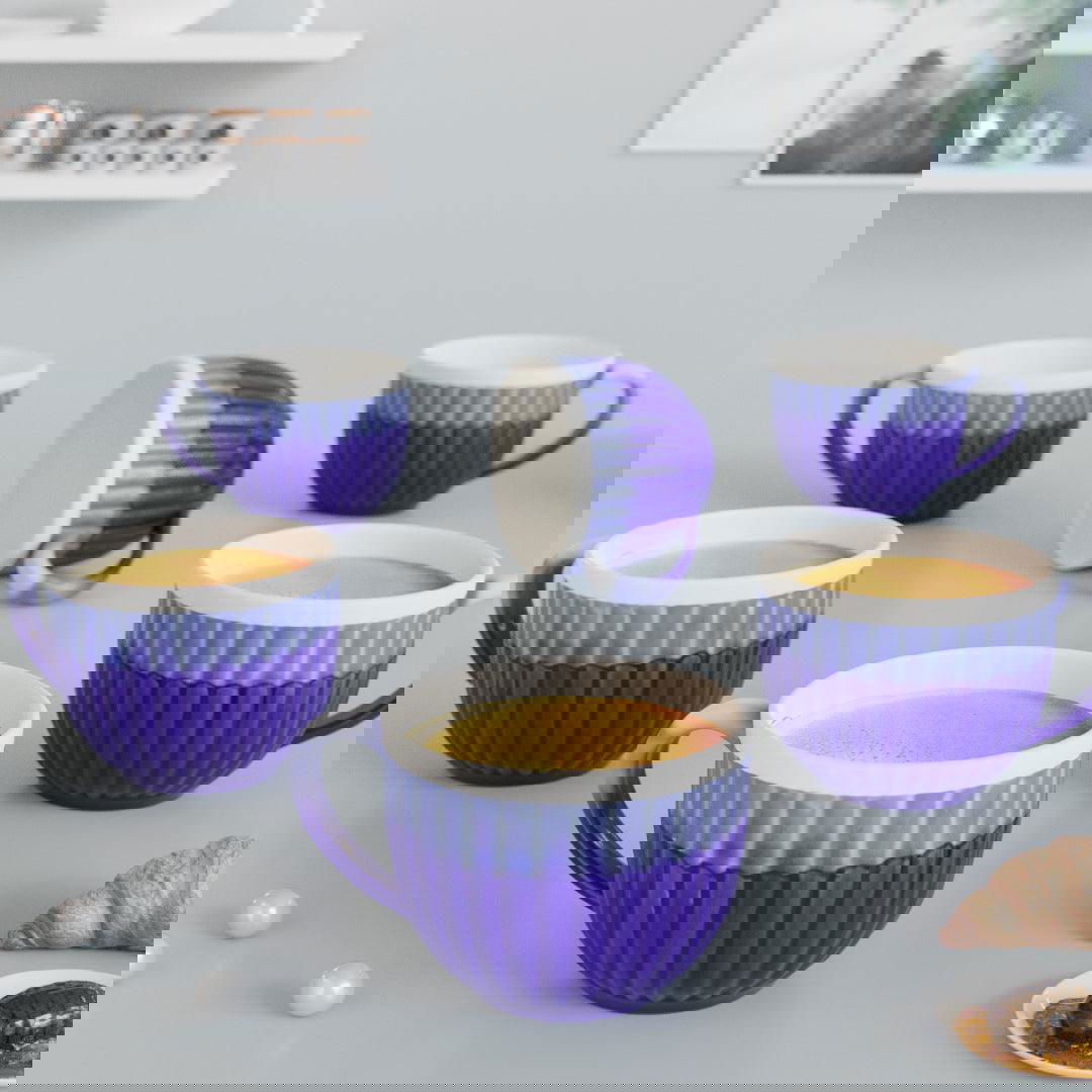 Dual Tone Glam Blue Tea Cups (Set of 6) – The Earth Store