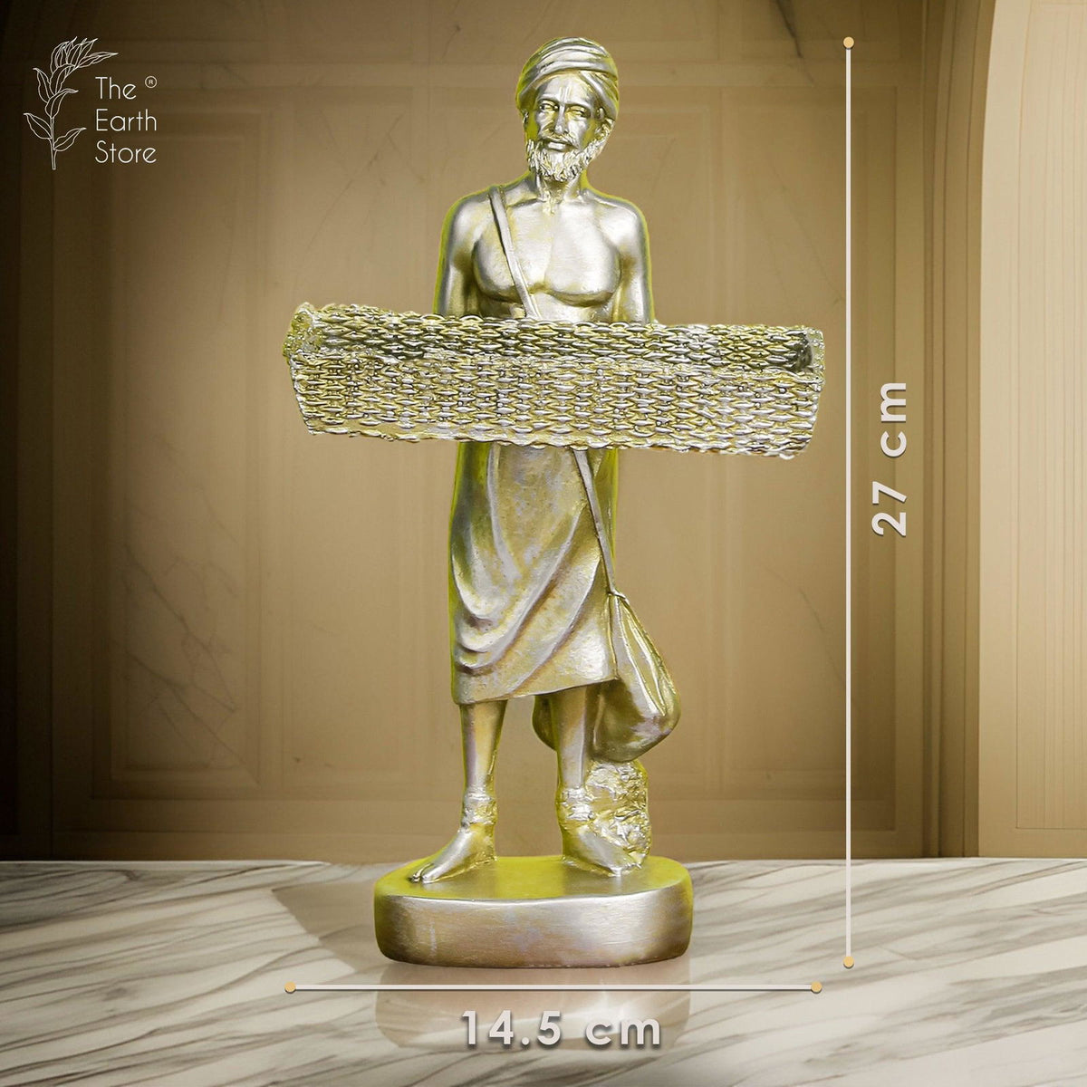 Gold Harvester Farmer Statue 3 | The Earth Store