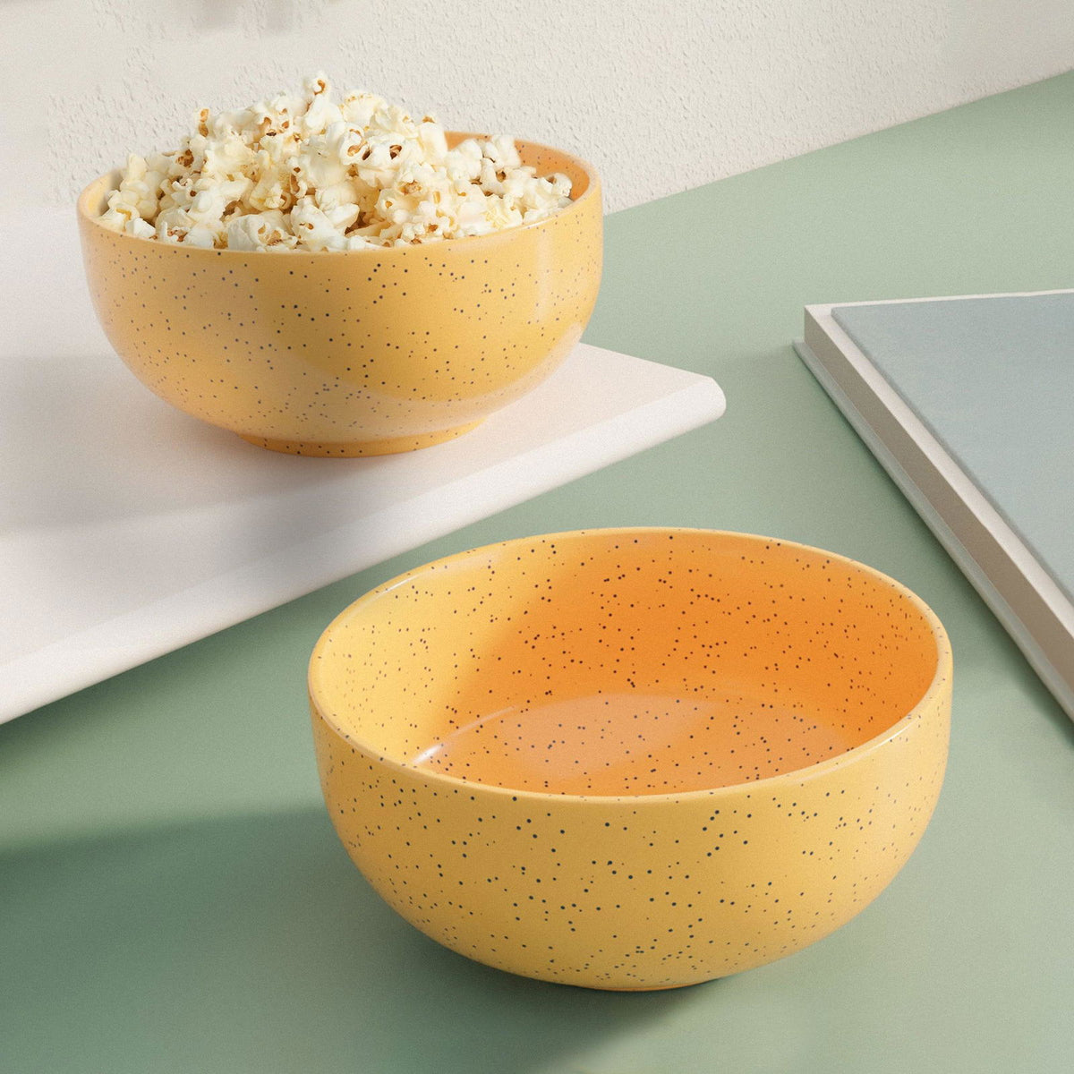 Mustard Marble Ceramic Bowl Set Of 4 – The Earth Store