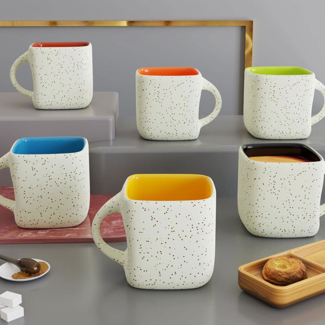 Set of 6 Ceramic Tea Cups - White Matte – The Earth Store