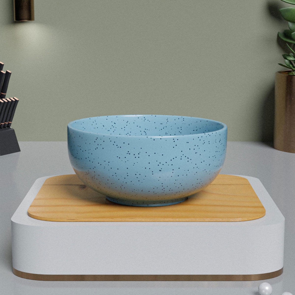 Sky Blue Marble Ceramic Bowl Set Of 2 – The Earth Store